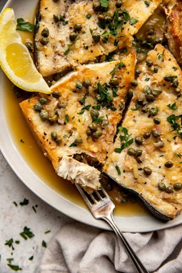 25-Minute Pan-Seared Swordfish with Lemon Caper Sauce - Well Seasoned ...