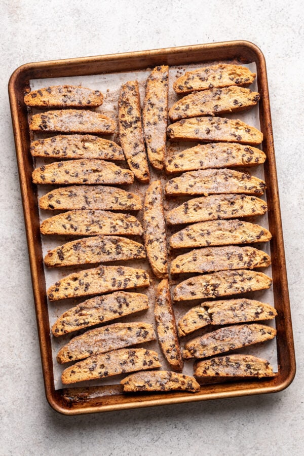 Tender Chocolate Chip Mandel Bread (Jewish Cookies) - Well Seasoned Studio