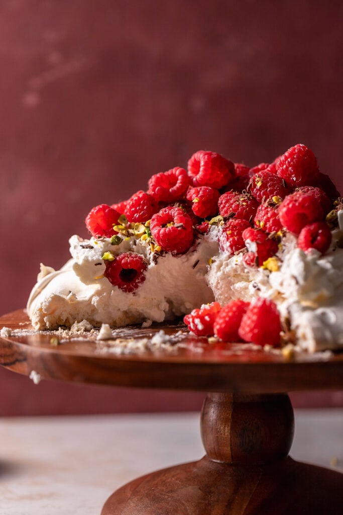 Swiss Meringue Pavlova with Whipped Cream - Well Seasoned Studio