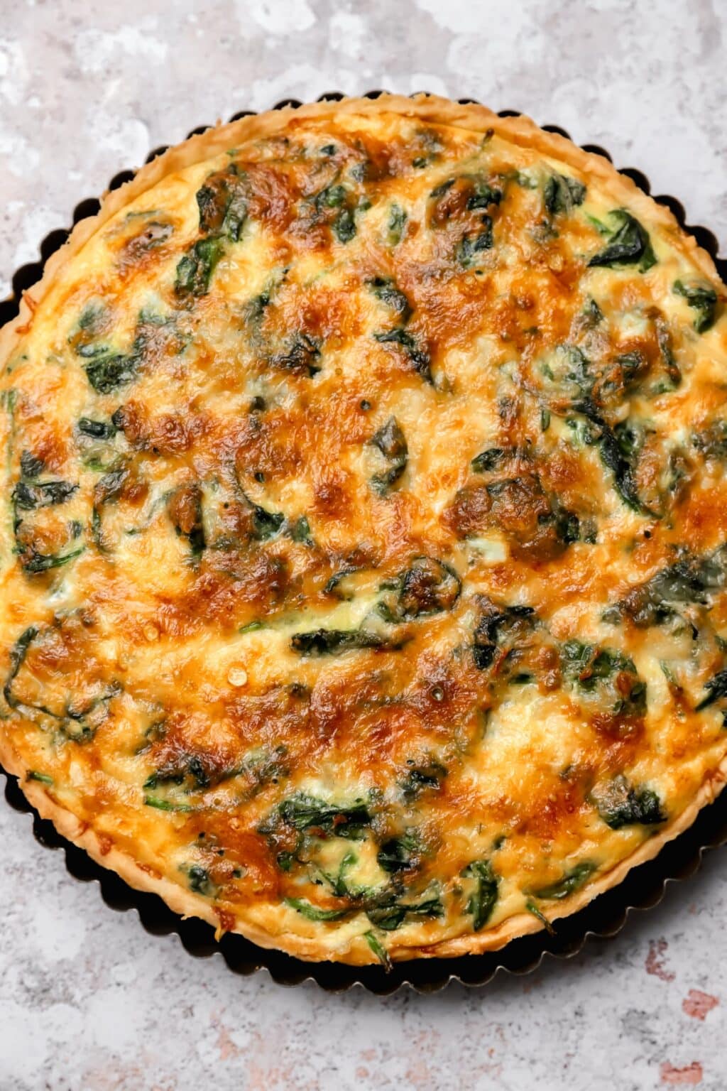 Cheesy Quiche Florentine with Spinach and Gruyere - Well Seasoned Studio