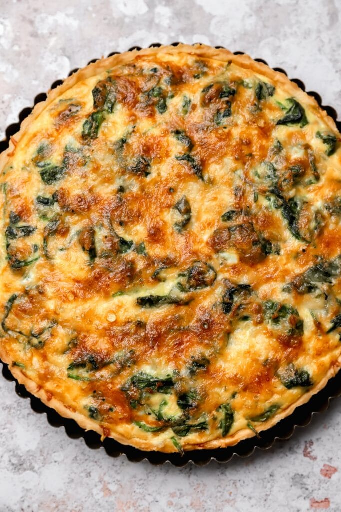 Cheesy Quiche Florentine with Spinach and Gruyere - Well Seasoned Studio