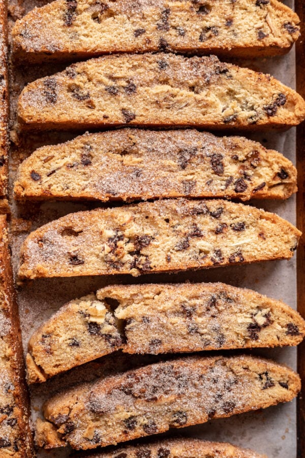 Tender Chocolate Chip Mandel Bread (Jewish Cookies) - Well Seasoned Studio