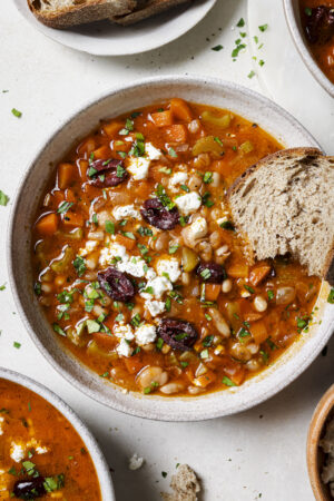 Fasolada (Hearty Greek White Bean Soup) - Well Seasoned Studio