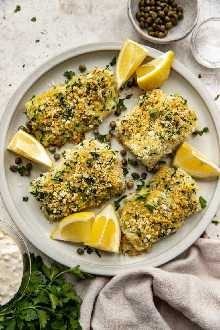 30-Minute Parmesan-Crusted Cod with Tartar Sauce - Well Seasoned Studio