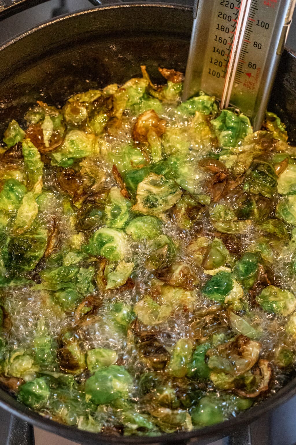 Crispy Fried Brussels Sprouts with Pancetta - Well Seasoned Studio