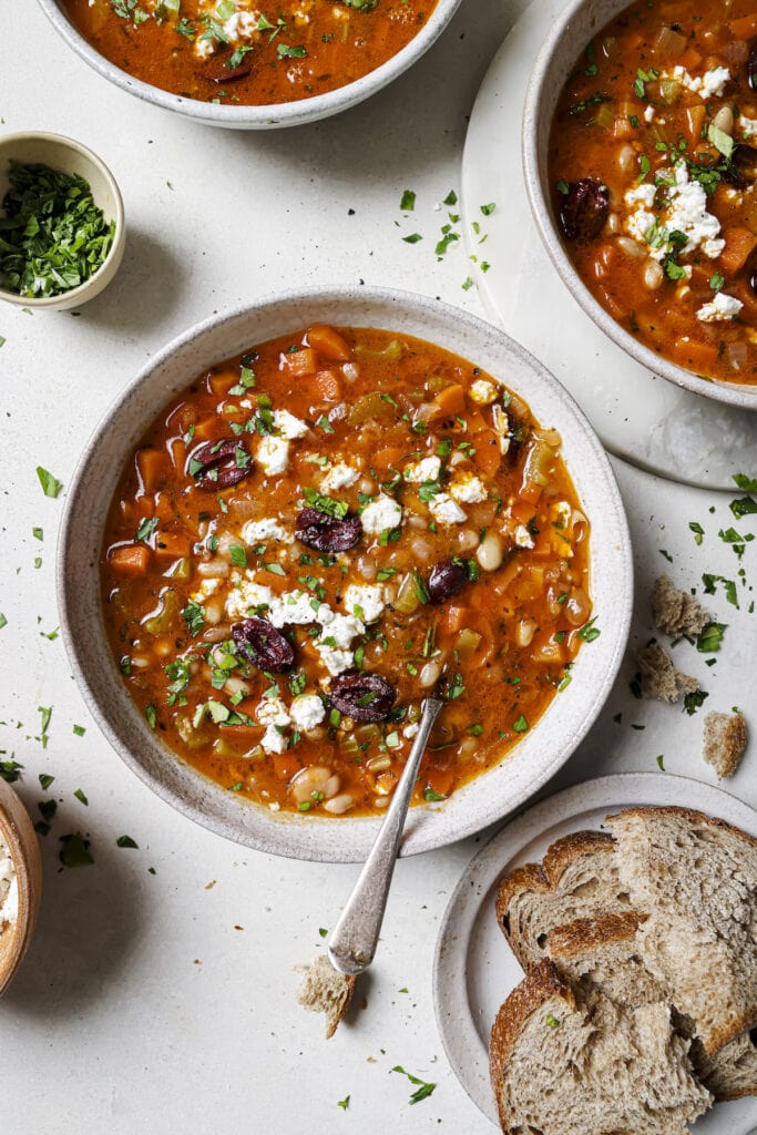Fasolada (Hearty Greek White Bean Soup) - Well Seasoned Studio