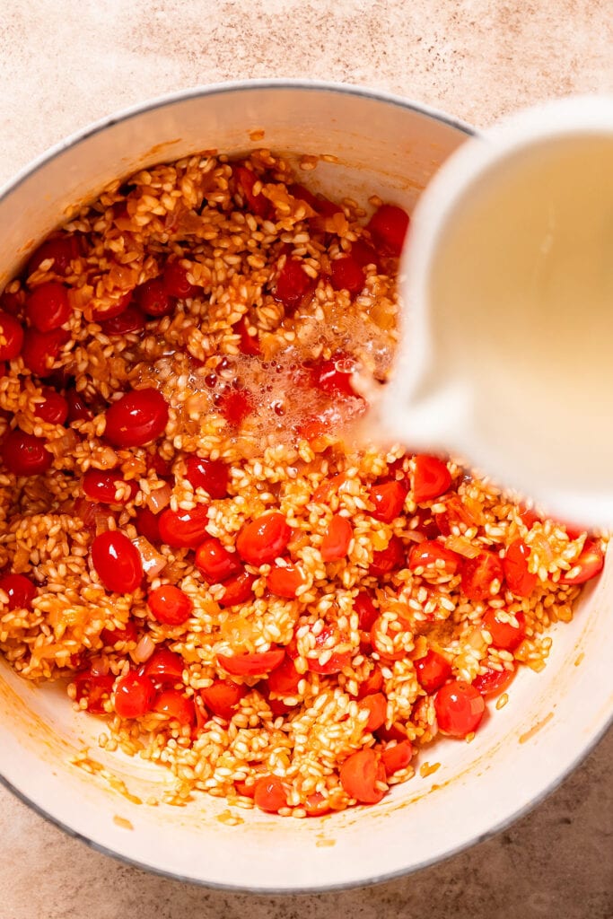 Creamy Shrimp Risotto with Tomatoes And Feta - Well Seasoned Studio