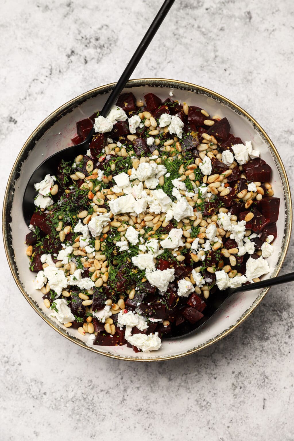 Beet Salad with Goat Cheese & Pine Nuts - Well Seasoned Studio