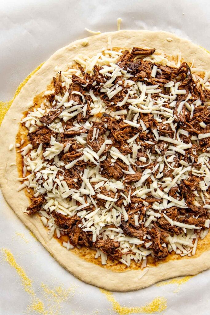 Crispy Oven-Baked Birria Pizza - Well Seasoned Studio