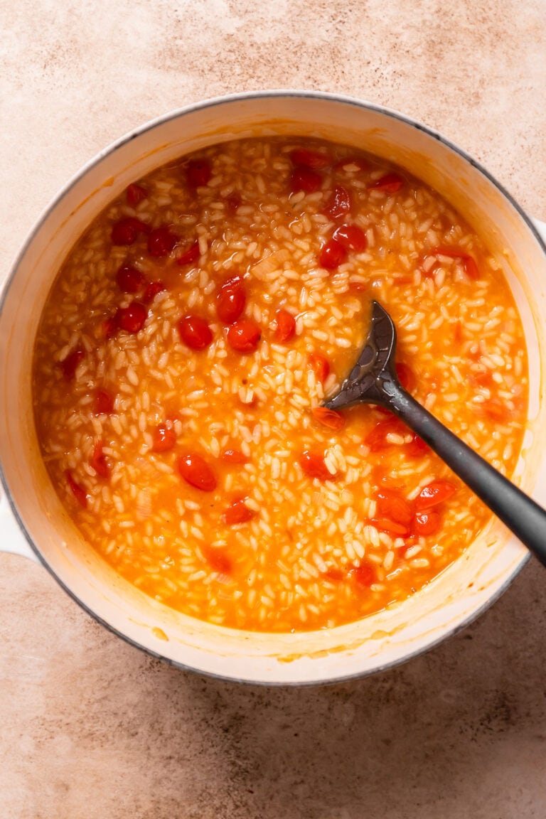 Creamy Shrimp Risotto with Tomatoes And Feta - Well Seasoned Studio