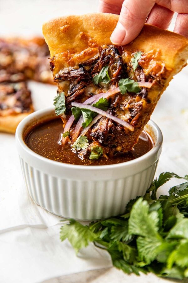 Crispy Oven-Baked Birria Pizza - Well Seasoned Studio