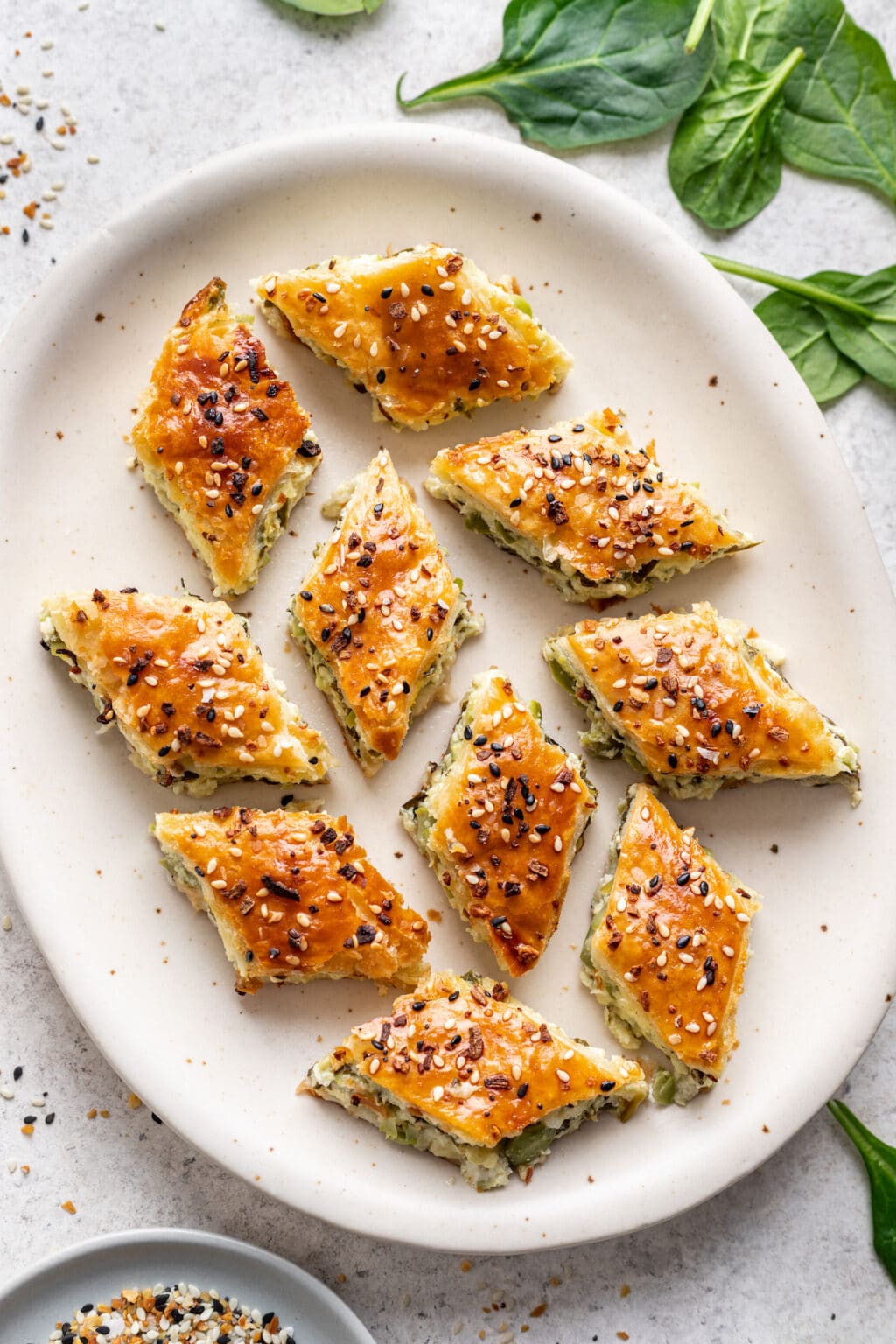 Sheet Pan Spinach & Cheese Bourekas - Well Seasoned Studio