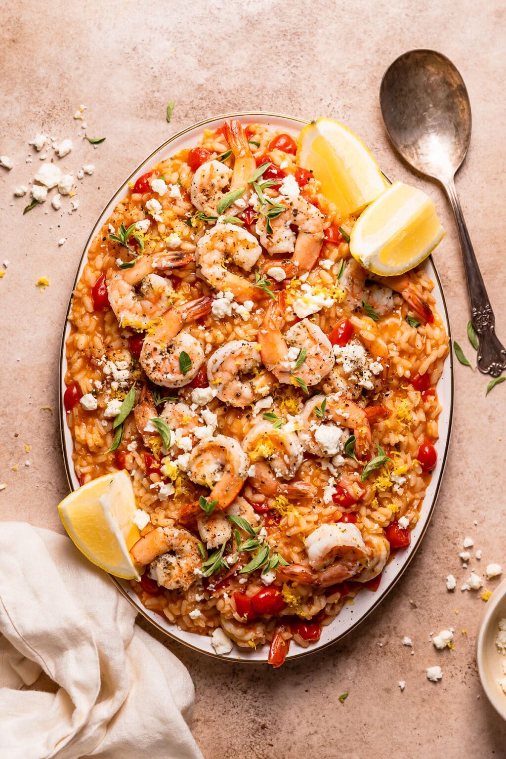 Creamy Shrimp Risotto with Tomatoes And Feta - Well Seasoned Studio