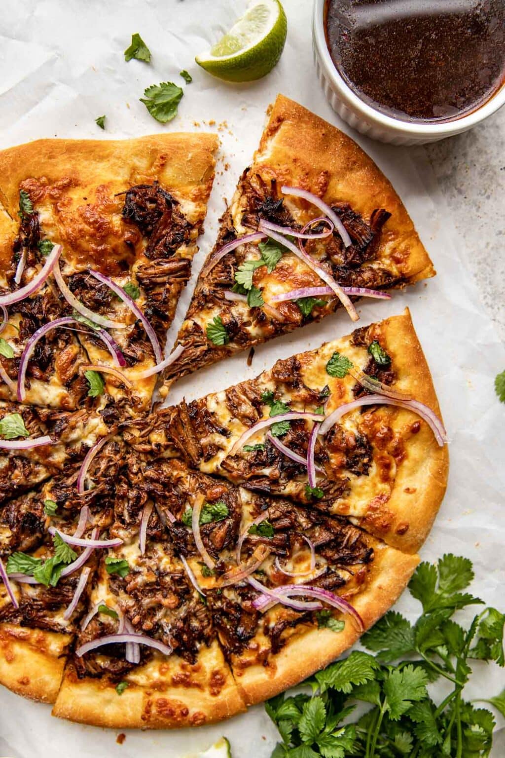 Crispy Oven-Baked Birria Pizza - Well Seasoned Studio