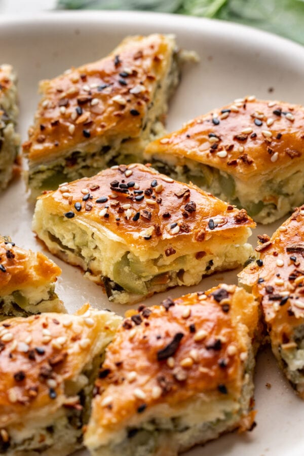 Sheet Pan Spinach & Cheese Bourekas - Well Seasoned Studio