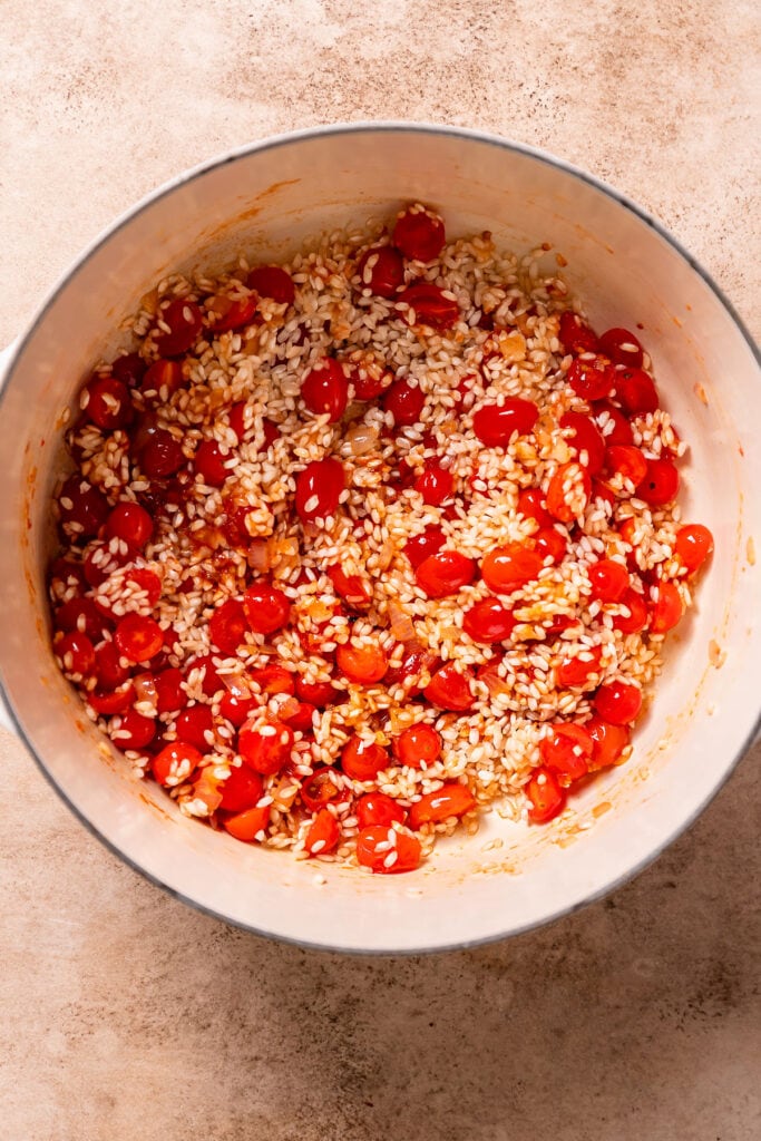 Creamy Shrimp Risotto with Tomatoes And Feta - Well Seasoned Studio