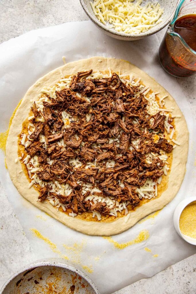 Crispy Oven-Baked Birria Pizza - Well Seasoned Studio