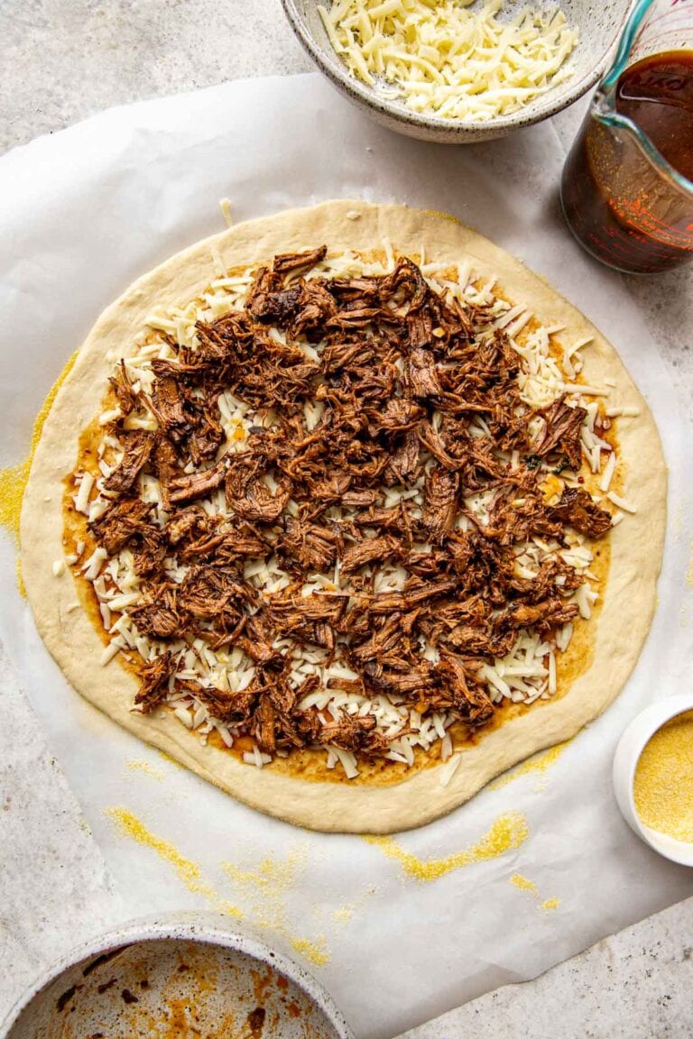 Crispy Oven-Baked Birria Pizza - Well Seasoned Studio