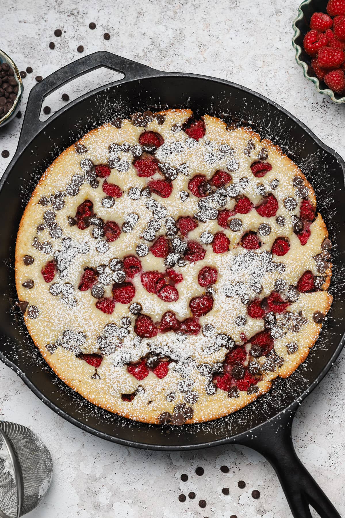 40-Minute Chocolate Chip Raspberry Cobbler - Well Seasoned Studio