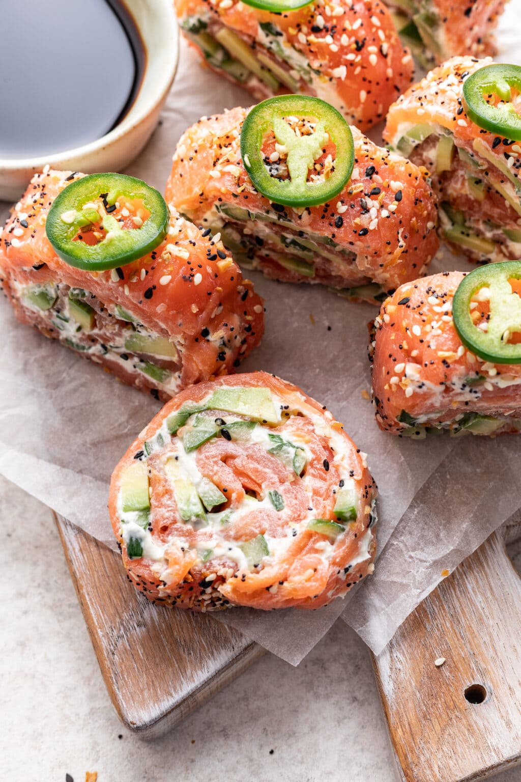 Smoked Salmon & Cream Cheese Roll-Ups - Well Seasoned Studio