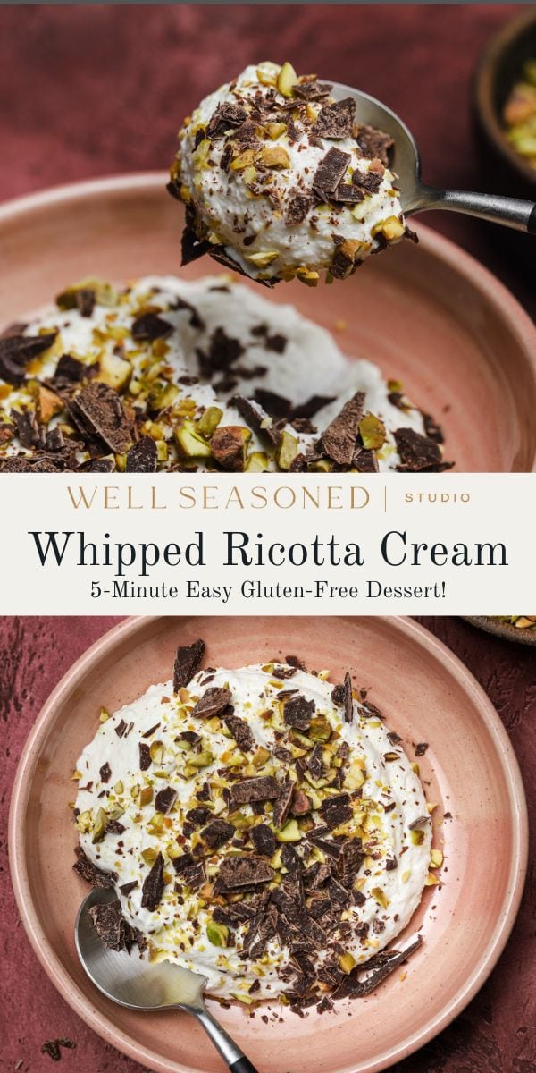 5-Minute Whipped Ricotta Cream (Sugar-Free!) - Well Seasoned Studio
