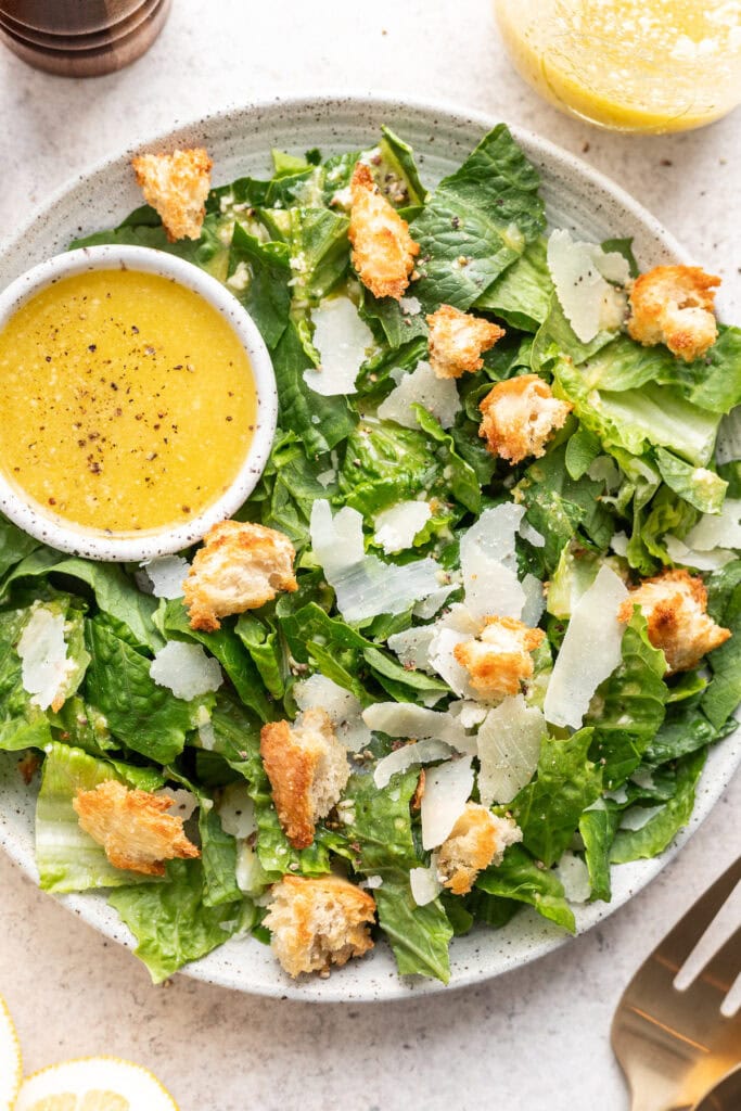 Romaine Salad with Lemon Caesar Vinaigrette - Well Seasoned Studio
