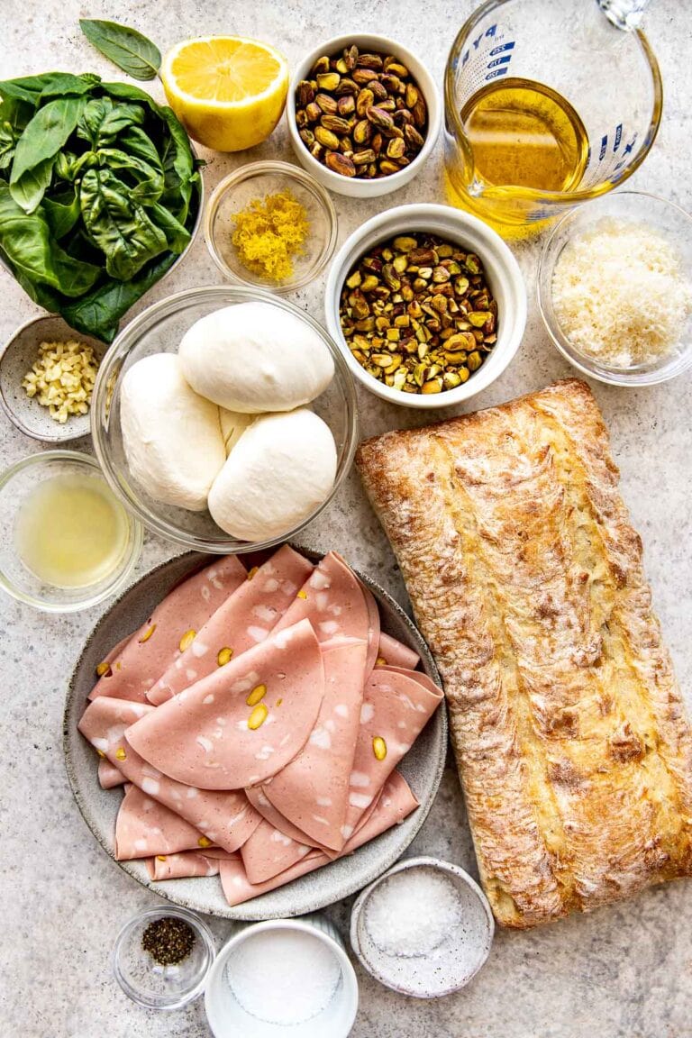 Burrata Sandwich with Mortadella & Pistachio Pesto - Well Seasoned Studio