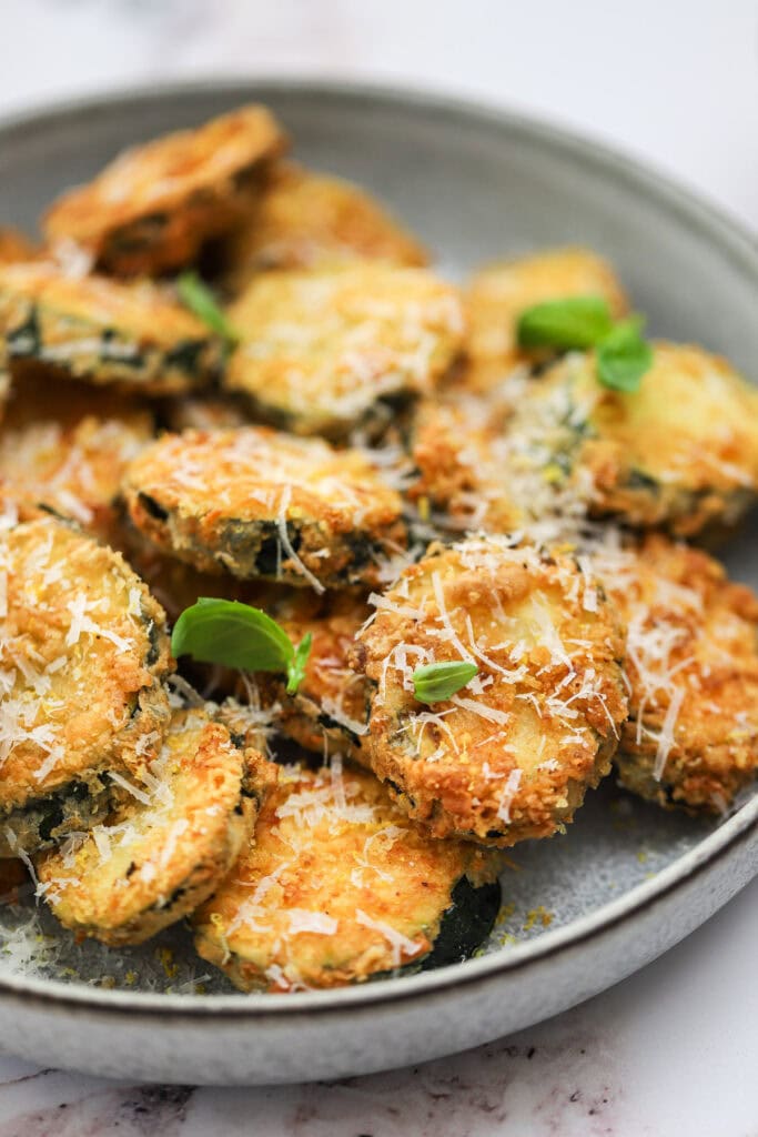 Crispy Fried Zucchini with Homemade Marinara - Well Seasoned Studio