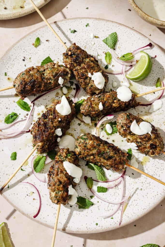 Juicy Grilled Ground Lamb Kebabs - Well Seasoned Studio
