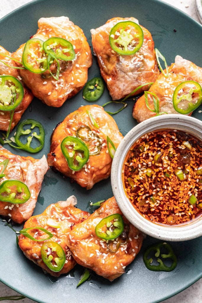 Crispy Rice Paper Roll-Ups with Salmon - Well Seasoned Studio