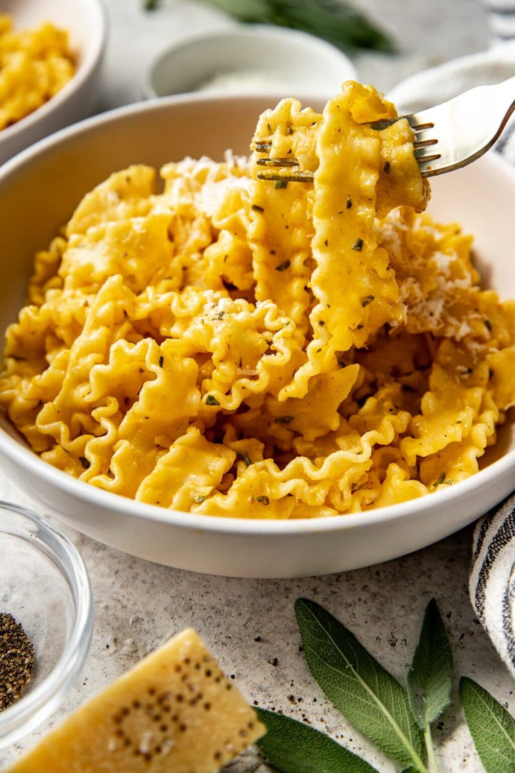 Impossibly Creamy Pumpkin Pasta with Sage - Well Seasoned Studio