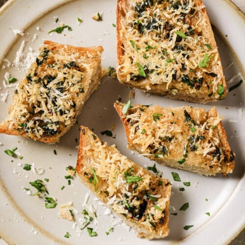 Crispy, Cheesy Garlic Bread with Anchovy Butter - Well Seasoned Studio