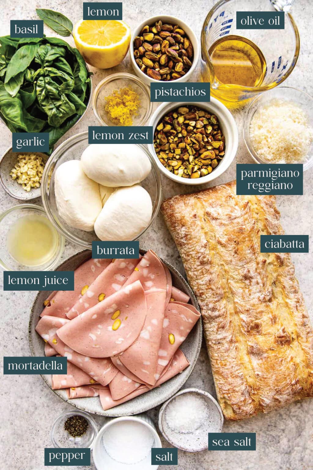 Burrata Sandwich with Mortadella & Pistachio Pesto - Well Seasoned Studio