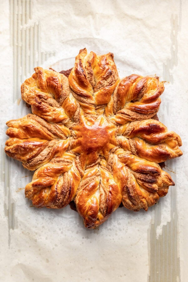Easy Cookie Butter Puff Pastry Snowflake - Well Seasoned Studio