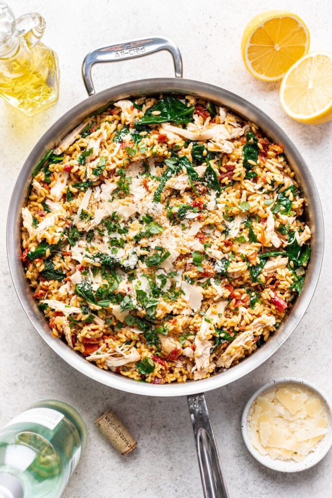Creamy One-Pot Orzo with Chicken & Sun-Dried Tomatoes - Well Seasoned ...