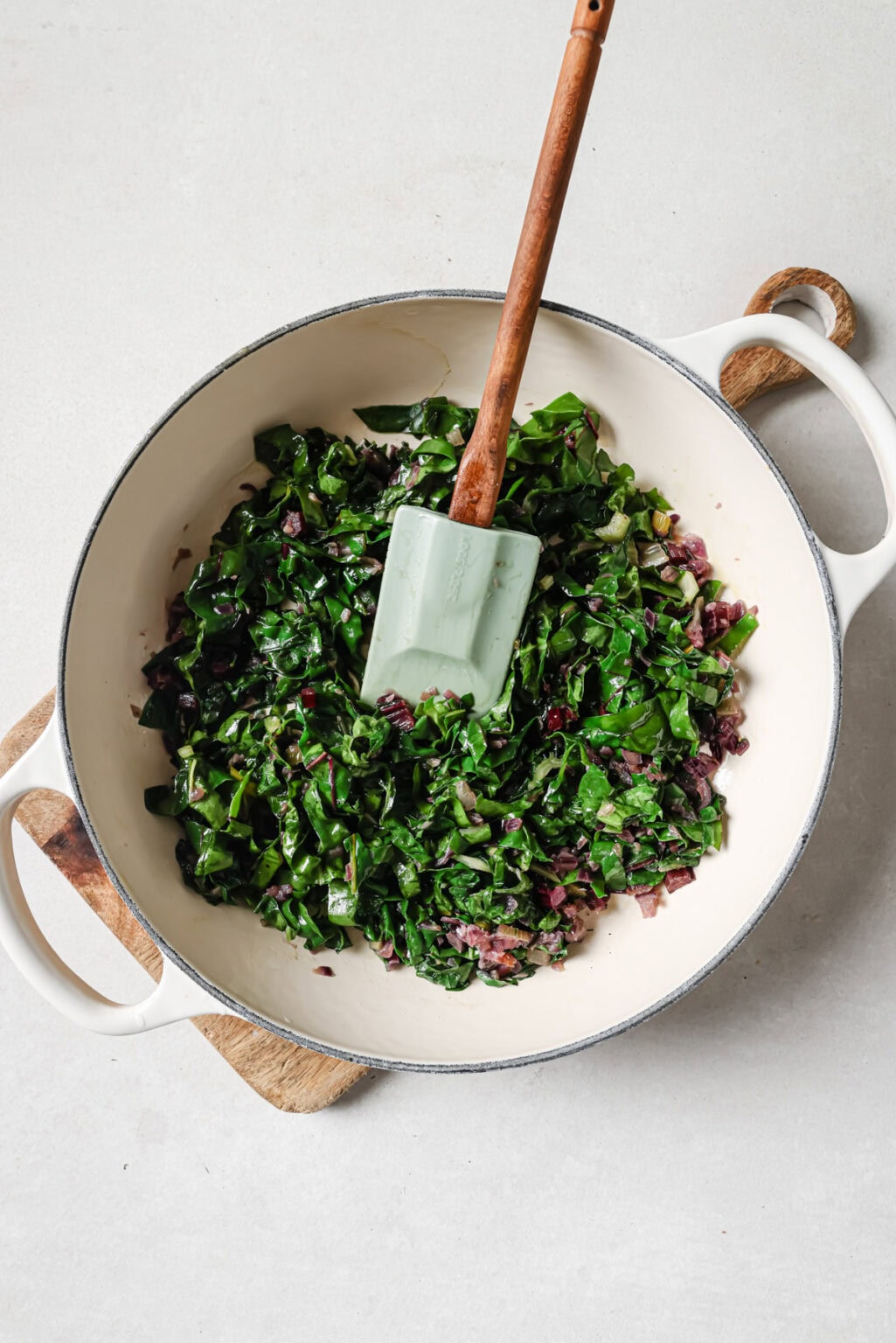 Creamy Swiss Chard with Lemony Croutons - Well Seasoned Studio