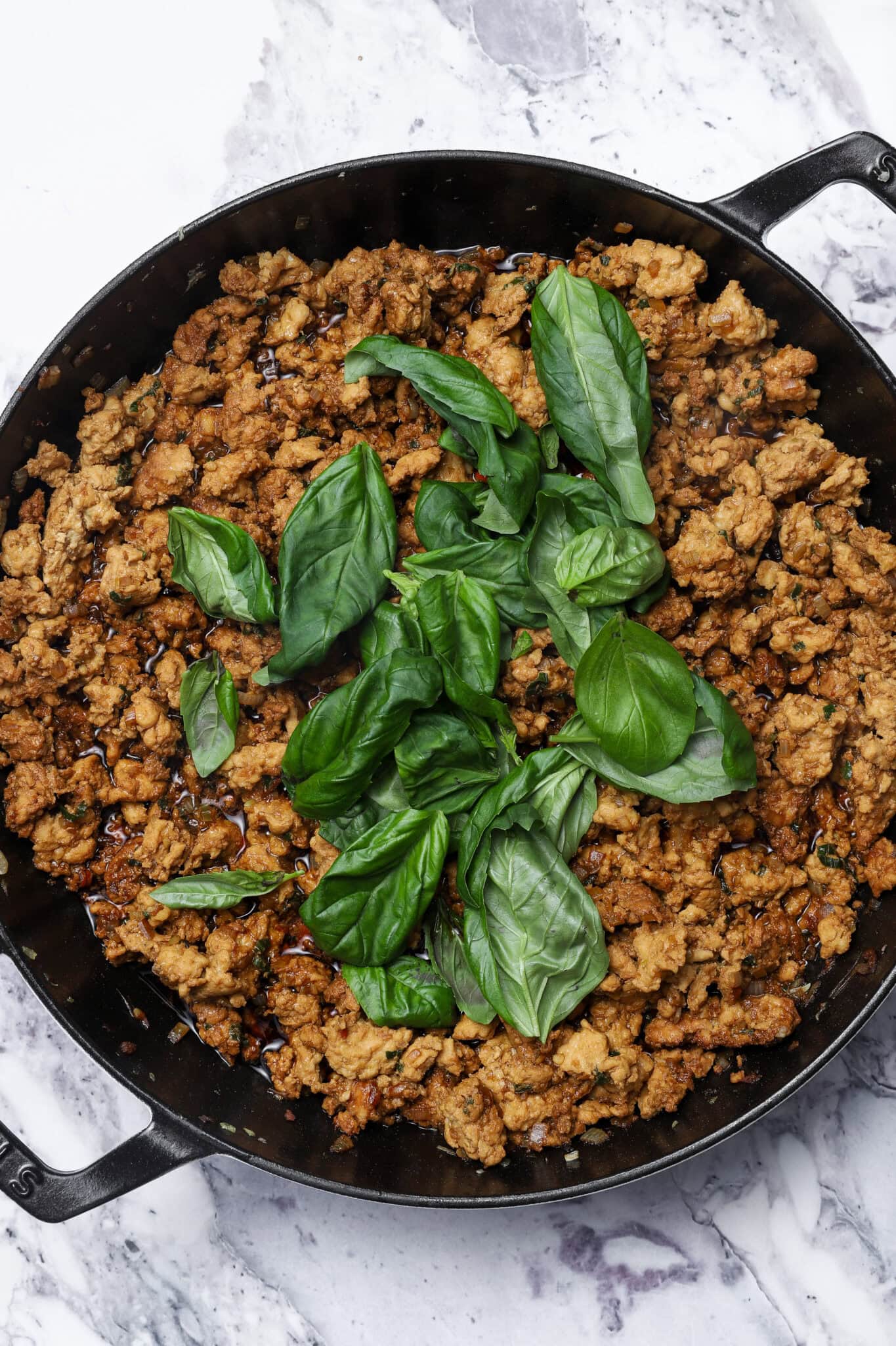Ground Chicken & Holy Basil Stir Fry (Pad Kra Pao) - Well Seasoned Studio