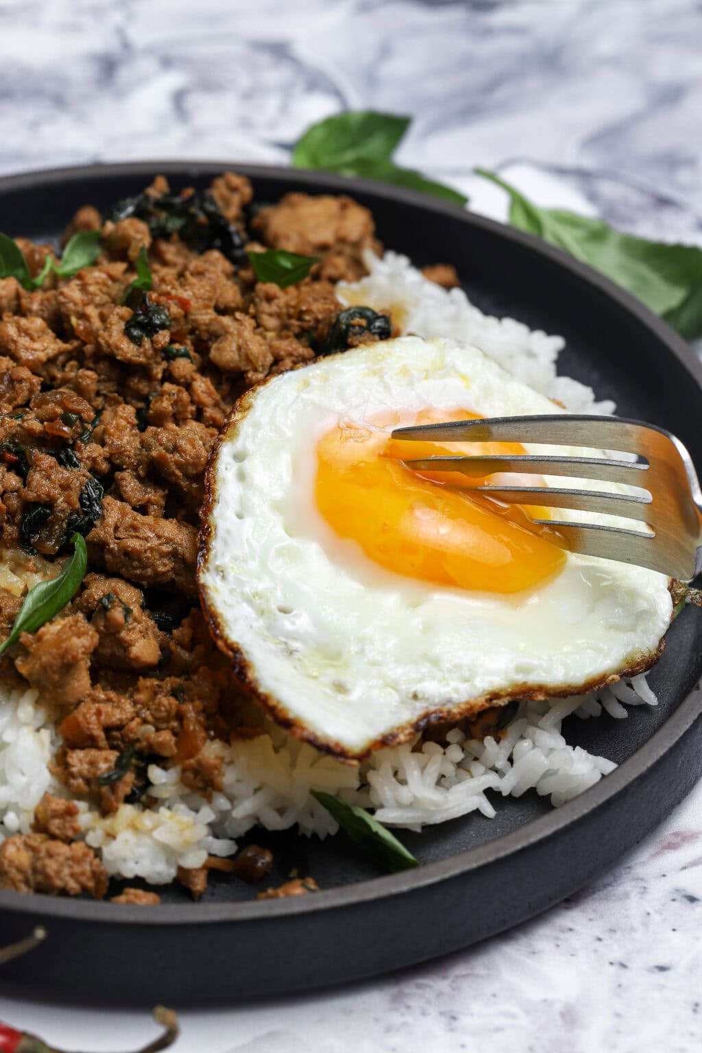 Ground Chicken & Holy Basil Stir Fry (Pad Kra Pao) - Well Seasoned Studio