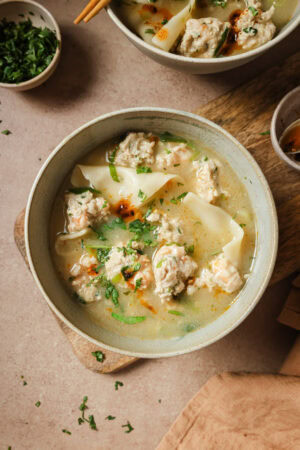 Deconstructed Wonton Soup with Chicken & Shrimp Filling - Well Seasoned ...