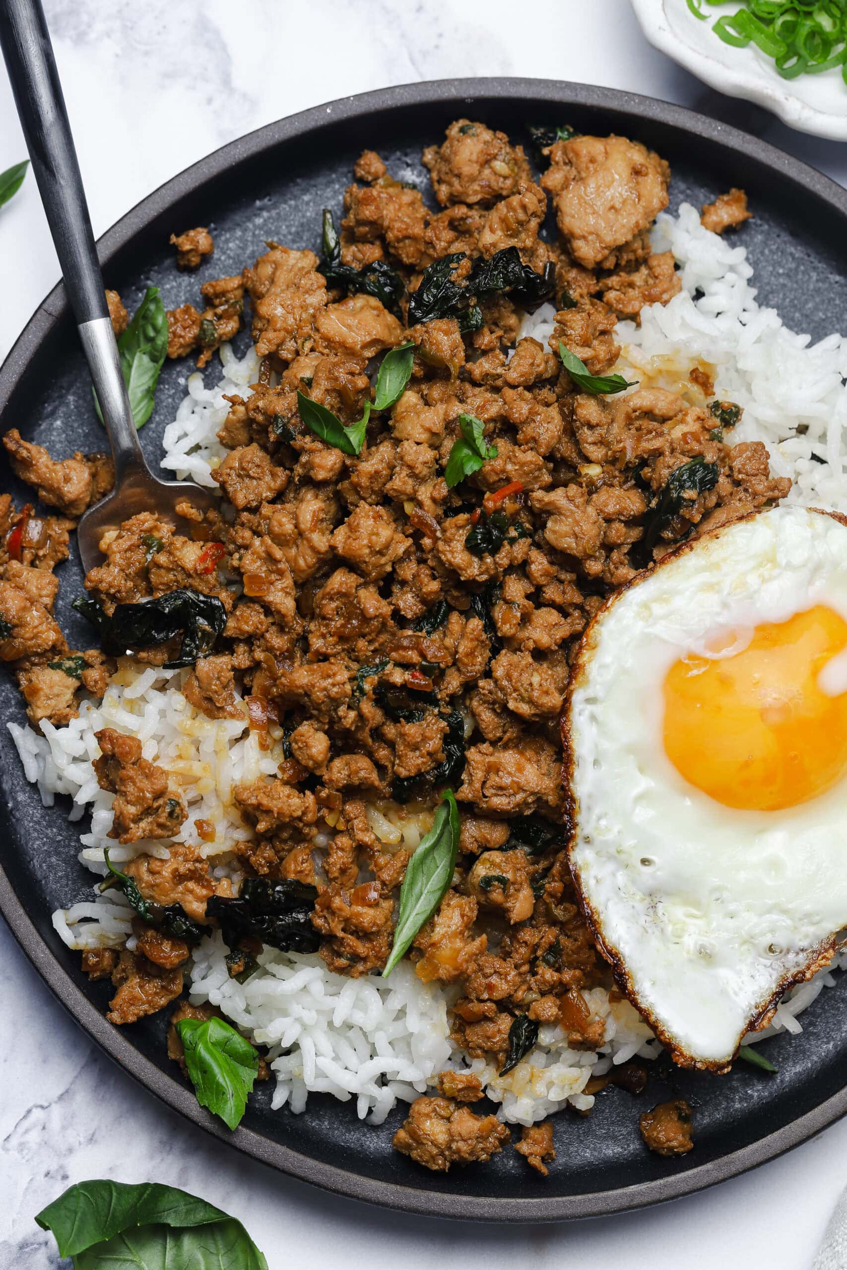 Ground Chicken & Holy Basil Stir Fry (Pad Kra Pao) - Well Seasoned Studio