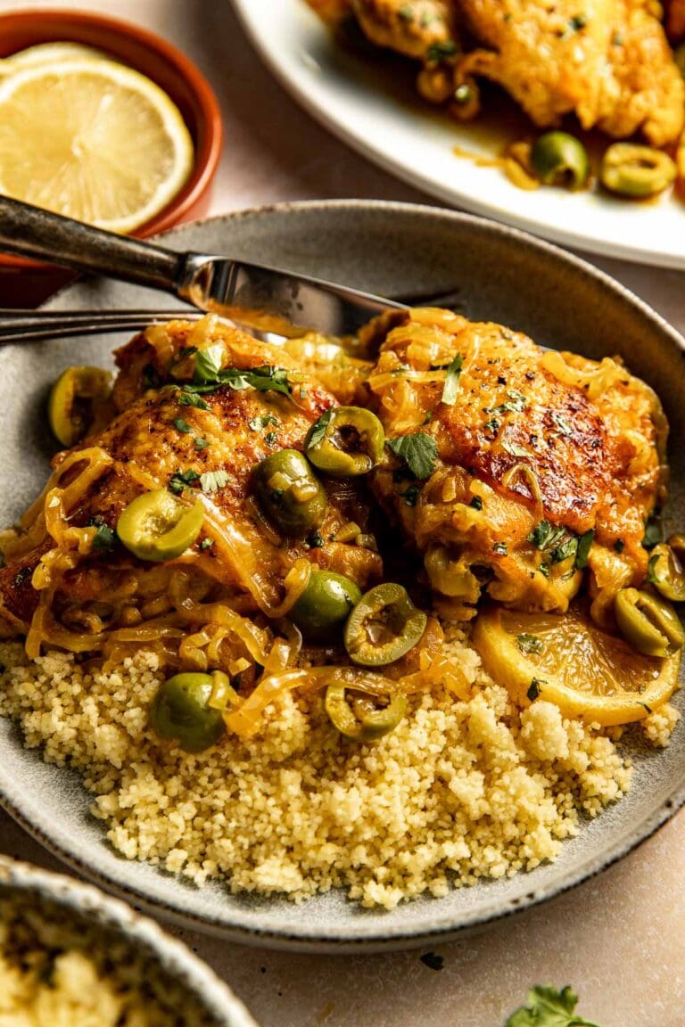 One-Pot Braised Moroccan Chicken with Olives - Well Seasoned Studio