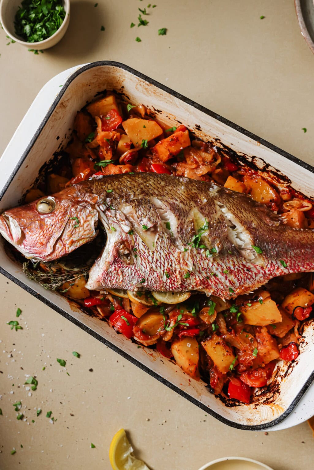 Provençal-Style Baked Whole Fish (Red Snapper) - Well Seasoned Studio