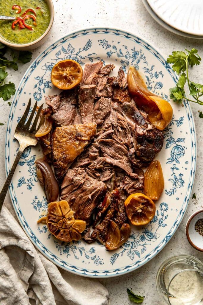 Oven-Roasted Lamb Shoulder with Herb Sauce - Well Seasoned Studio