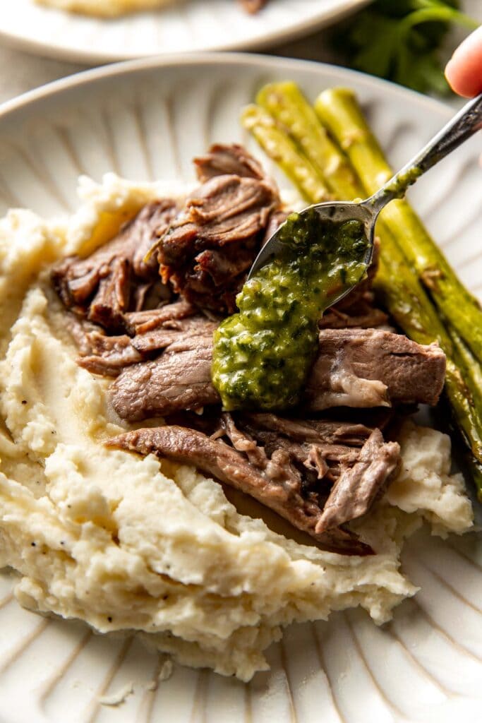 Oven-Roasted Lamb Shoulder with Herb Sauce - Well Seasoned Studio