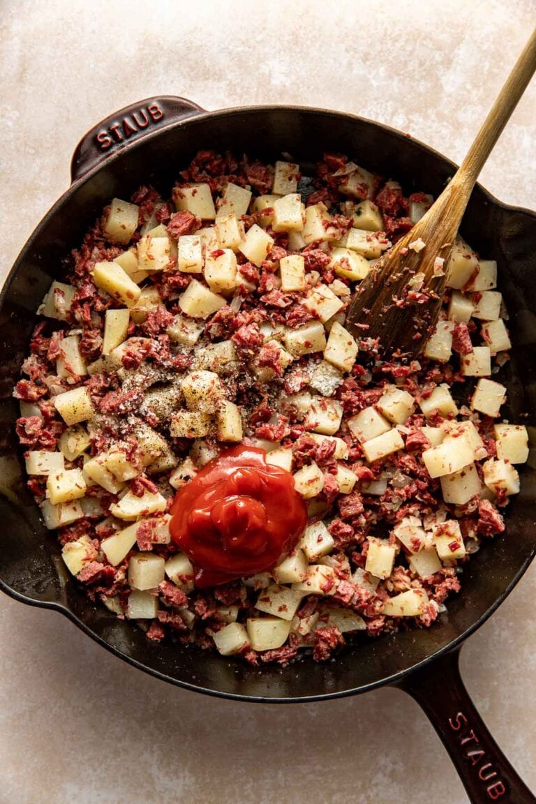 Truly Epic Homemade Corned Beef Hash & Eggs - Well Seasoned Studio