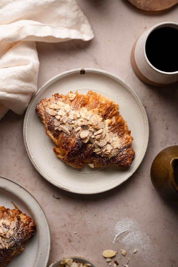 Flaky Almond Croissants with Homemade Frangipane - Well Seasoned Studio
