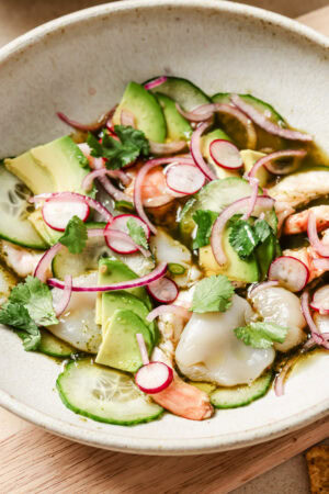 Spicy Shrimp & Scallop Aguachile (Ceviche) - Well Seasoned Studio