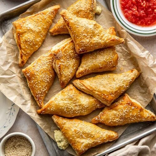 Savory Israeli Cheese Bourekas with Puff Pastry - Well Seasoned Studio