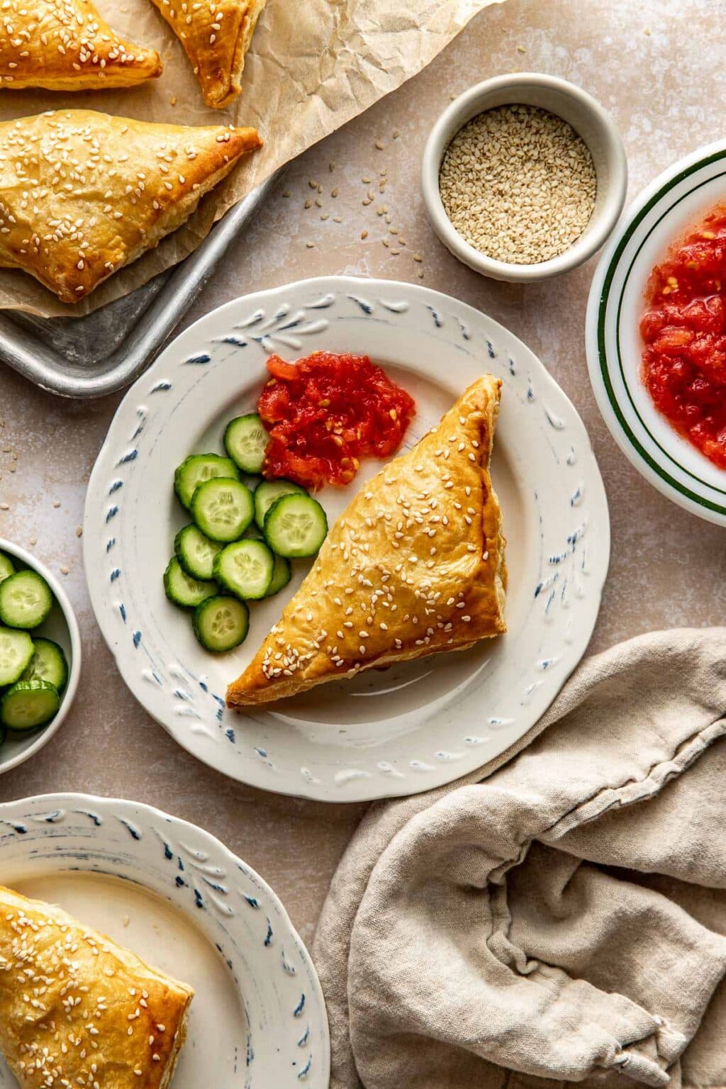 Savory Israeli Cheese Bourekas with Puff Pastry - Well Seasoned Studio