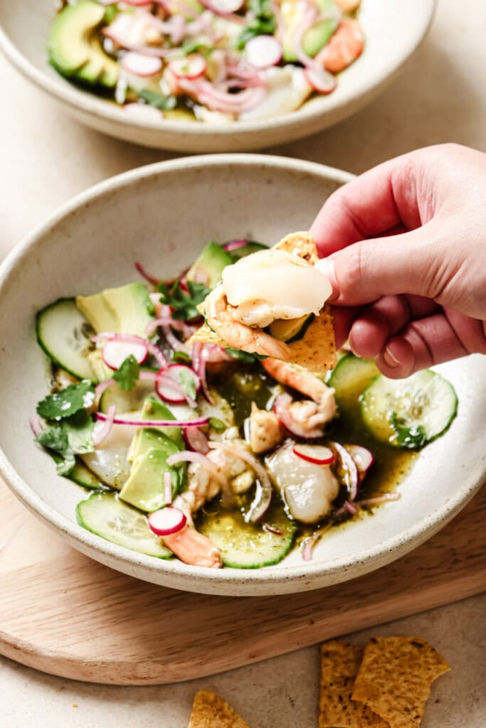 Spicy Shrimp & Scallop Aguachile (Ceviche) - Well Seasoned Studio